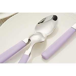 ANNOVA 20 Pieces Stainless Steel Flatware/Cutlery Set - Color Handles - 4 x Dinner Forks, 4 x Salad Forks, 4 x Dinner Knives, 4 x Dinner Spoons, 4 x Dessert Spoons - Service for 4 (Lilac, 20 Pieces)