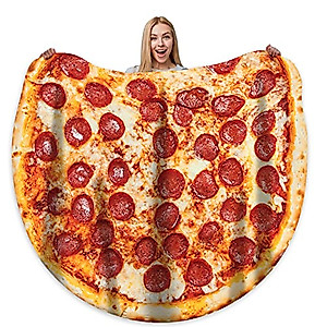 Pizza Blanket Adult Kdis Size Funny Realistic Food Personalized Throw Blanket Novelty Gift for Everyone 300 GSM Soft Flannel 60 inches Red
