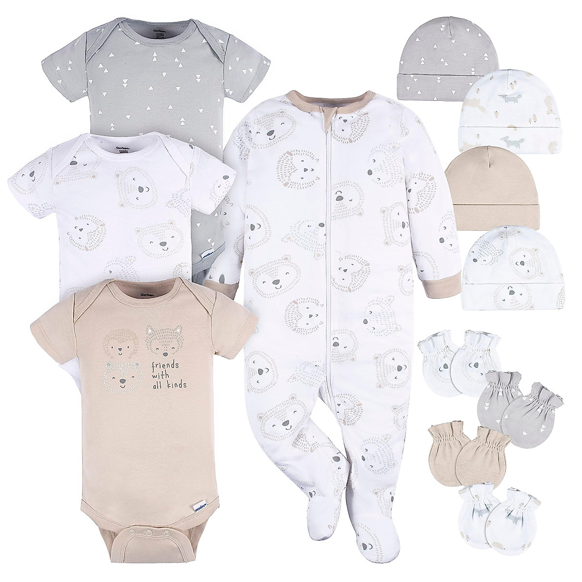 Gerber Baby Boys and Girls 12 Piece Layette Gift Set, Woodland, 3-6 Months