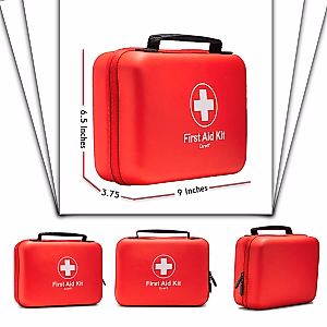 First Aid Kit 230 Piece, Waterproof, All Purpose Use Outdoor, Indoor, Car, Hiking, Office, Kitchen,