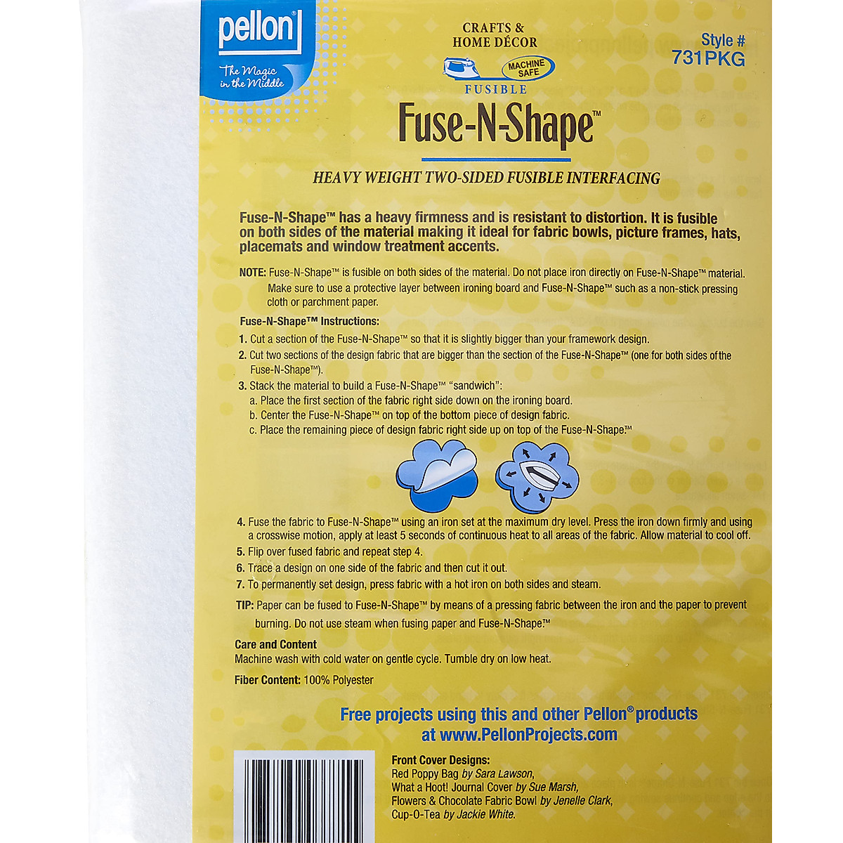 Pellon 731 Fuse-N-Shape Heavyweight Stabilizer 15" x 36" Package