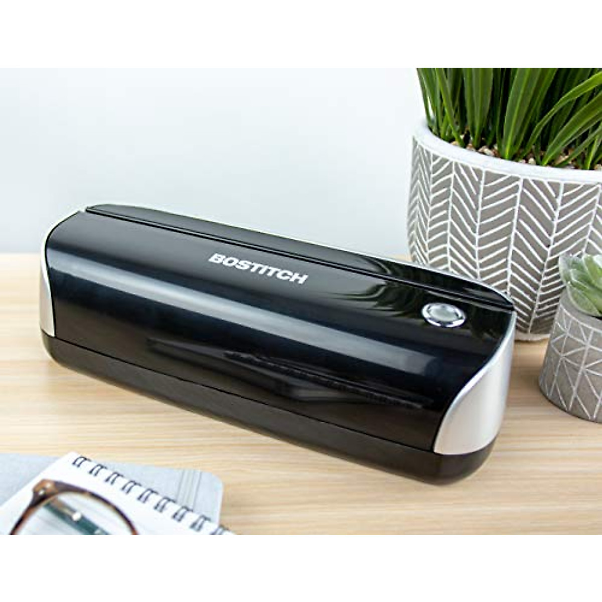 Bostitch Office Electric 3-Hole Punch, AC Adapter or Battery Powered, Max Sheet Capacity 12 Sheets, Black (EHP3BLK)