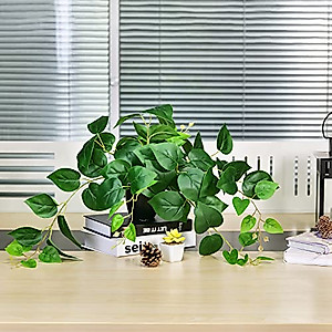 Tiita Fake Plants Artificial Scindapsus Aureus in Pots, Realistic Fake Greenery Potted Plants for Home Office Desk Window Sill Bathroom Bedroom Outdoor Indoor