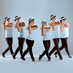 Windy City Novelties 12 Pack Black and White Gangster Hat Fedoras |in Bulk| Halloween Gangster Costume Al Capone Costume Roaring 20s Hats Great Gatsby Party Decor Rapper Outfit