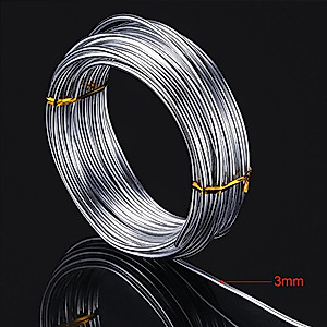 32.8 Feet Aluminum Wire, Wire Armature, Bendable Metal Craft Wire for Making Dolls Skeleton DIY Crafts(Silver, 3 mm Thickness)