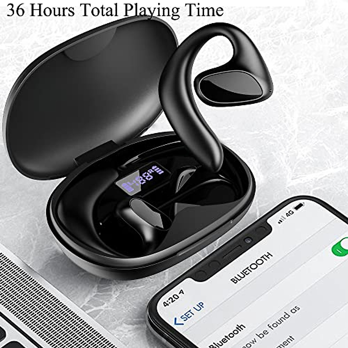 Luisport Open Ear Bluetooth Headphones Wireless Earbuds Bluetooth Earbuds Bluetooth Headphones Wireless Headphones Bluetooth Earphones Wireless Earphones(S900-Black)