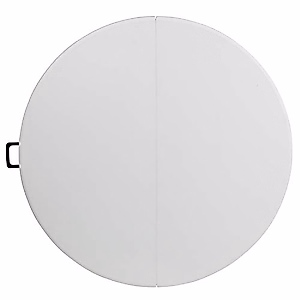 Flash Furniture Freeman 4' Round Plastic Folding Event Table with Carrying Handle, Bi-Fold Portable Banquet Table for Indoor/Outdoor Events, White