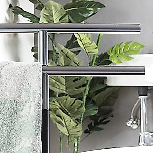 kela Free Standing Towel Rack Stand - Two Tier Organizer for Bath and Hand Towels - Study by Weight - Elegant by Design - Chrome and Black