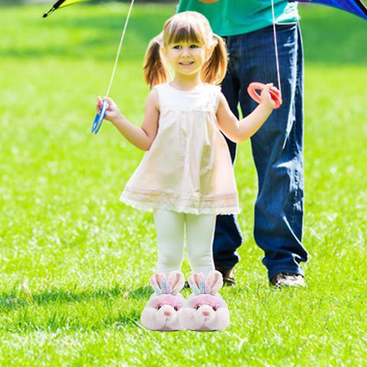 Caramella Bubble Kids Classic Bunny Slippers,Cute Animal Anti Slip House Shoes for Boy and Girl,Rabbit Slippers