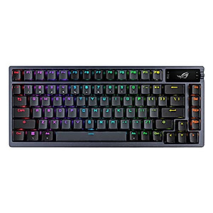 ASUS ROG Azoth 75% Wireless DIY Custom Gaming Keyboard, OLED Display, Three-Layer Dampening, Hot-Swappable ROG NX Red Switches & Keyboard Stabilizers, PBT Keycaps, RGB-Black (Renewed)