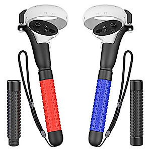 HUIUKE VR Game Handle Accessories for Quest 2 Controllers, Extension Grips for Playing Beat Saber Gorilla Tag Long Arms, VR Handle Attachments Compatible with Playing VR Games