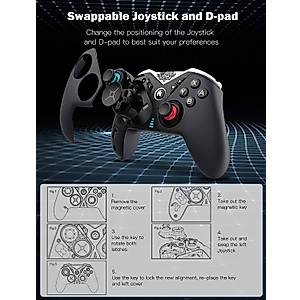 NexiGo Elite Switch Pro Controller with 4 Back Buttons, Swappable D-pad & Left Joystick, Trigger Stops, Turbo, Dual Vibration, Bluetooth, for Nintendo Switch/Lite/OLED