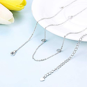 Sllaiss 925 Sterling Silver Belly Waist Chain Body Jewelry for Women Beach Bikini Belly Silver Chain Belt