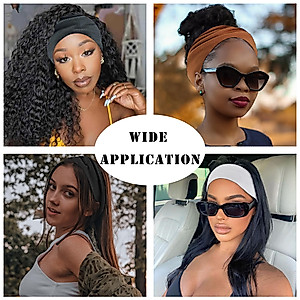 FULZTEY Wide Headbands for Women Neutral Head Band Extra Soft Hairbands Elastic Yoga Workout Hair Wraps White Turban Thick Knotted Bandanas Trendy Hair Accessories for Adult Teenager 4pcs