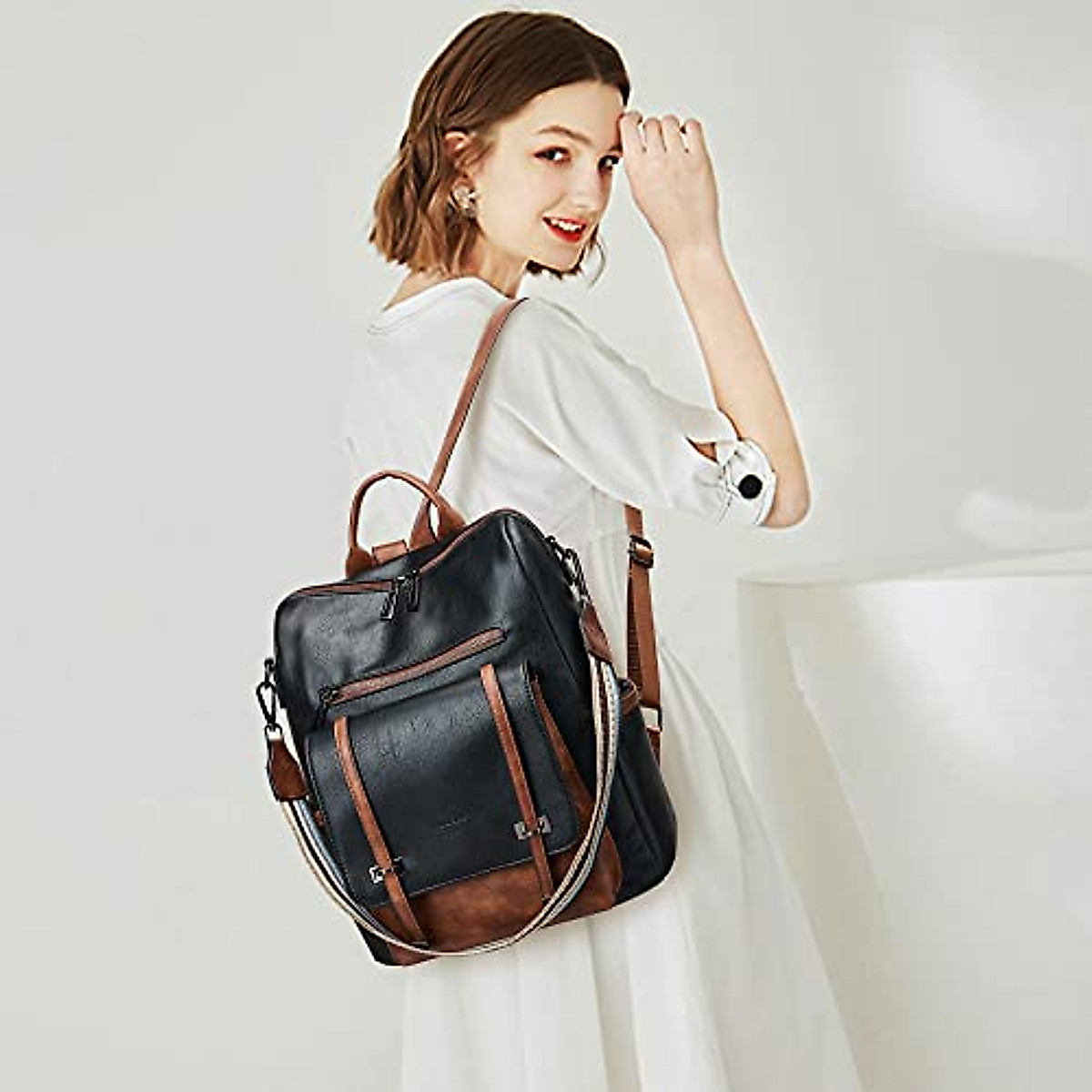 Mroede Backpack Purse for Women Fashion Backpack Purse Travel Backpack Convertible Ladies Shoulder Bags With Wristlets