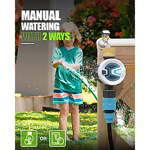 RAINPOINT Bluetooth Hose Timer with Brass Inlet,Smart Water Timer for Garden Hose,Sprinkler Timer with Rain Delay/Manual/Auto Watering, App Control