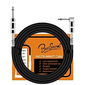 BestSounds Electric Guitar Cable 10ft, Instrument Cable Cord for Bass Guitar Amp Bass Amplifier Audio Keyboard 1/4" Cable