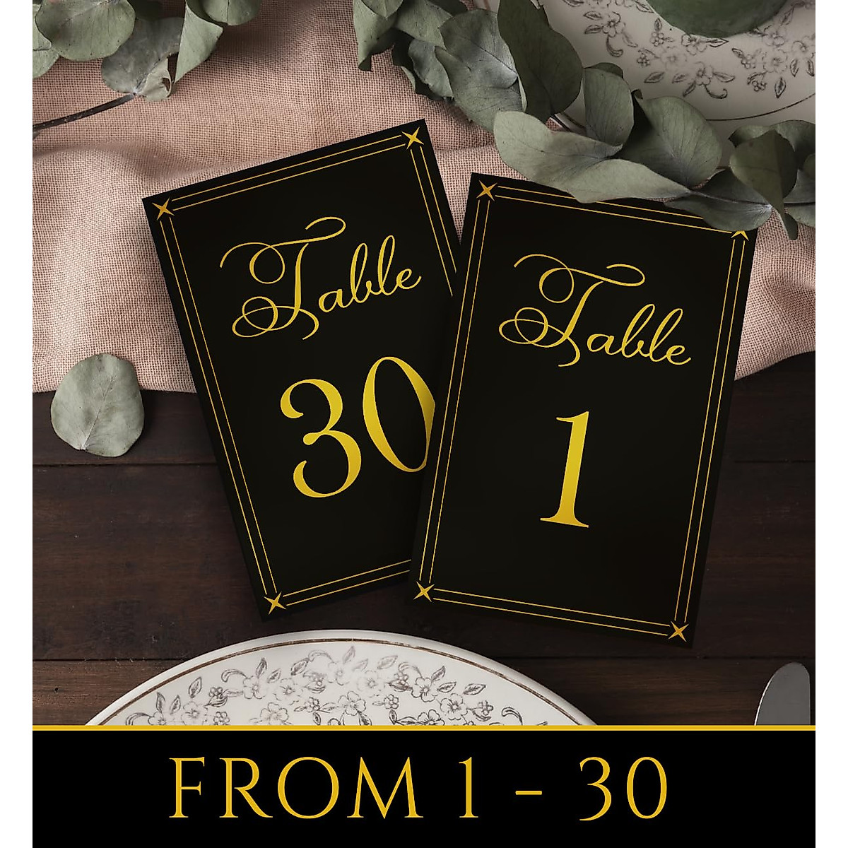 Table Numbers, Black and Gold Wedding Table Numbers, Table Numbers for Wedding Reception, Table Number, Table Numbers 1-20, Table Number, Table Number Holders, 1-30 number, Head Table sign