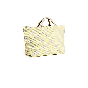 Naghedi Women's St Barths Large Plaid Tote, Straw, One Size