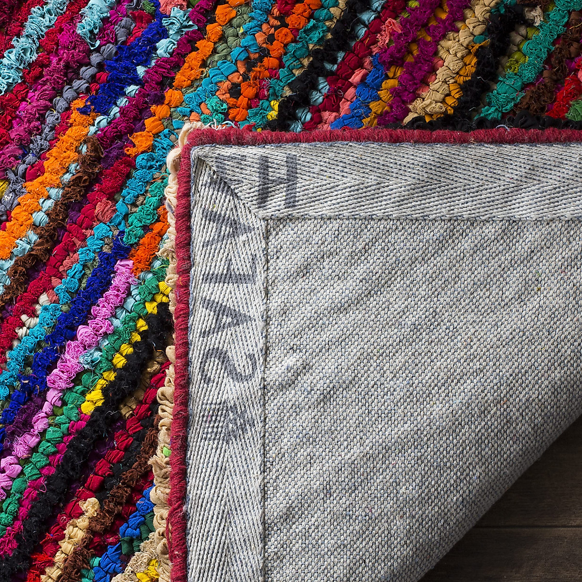 SAFAVIEH Nantucket Collection Runner Rug - 2'3" x 12', Multi, Handmade Boho Abstract Cotton, Ideal for High Traffic Areas in Living Room, Bedroom (NAN513A)