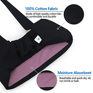 QBA Adjustable Working Cap with Button, Cotton Working Hat Sweatband, Elastic Bandage Tie Back Hats for Women & Men, One Size - Black with ECG