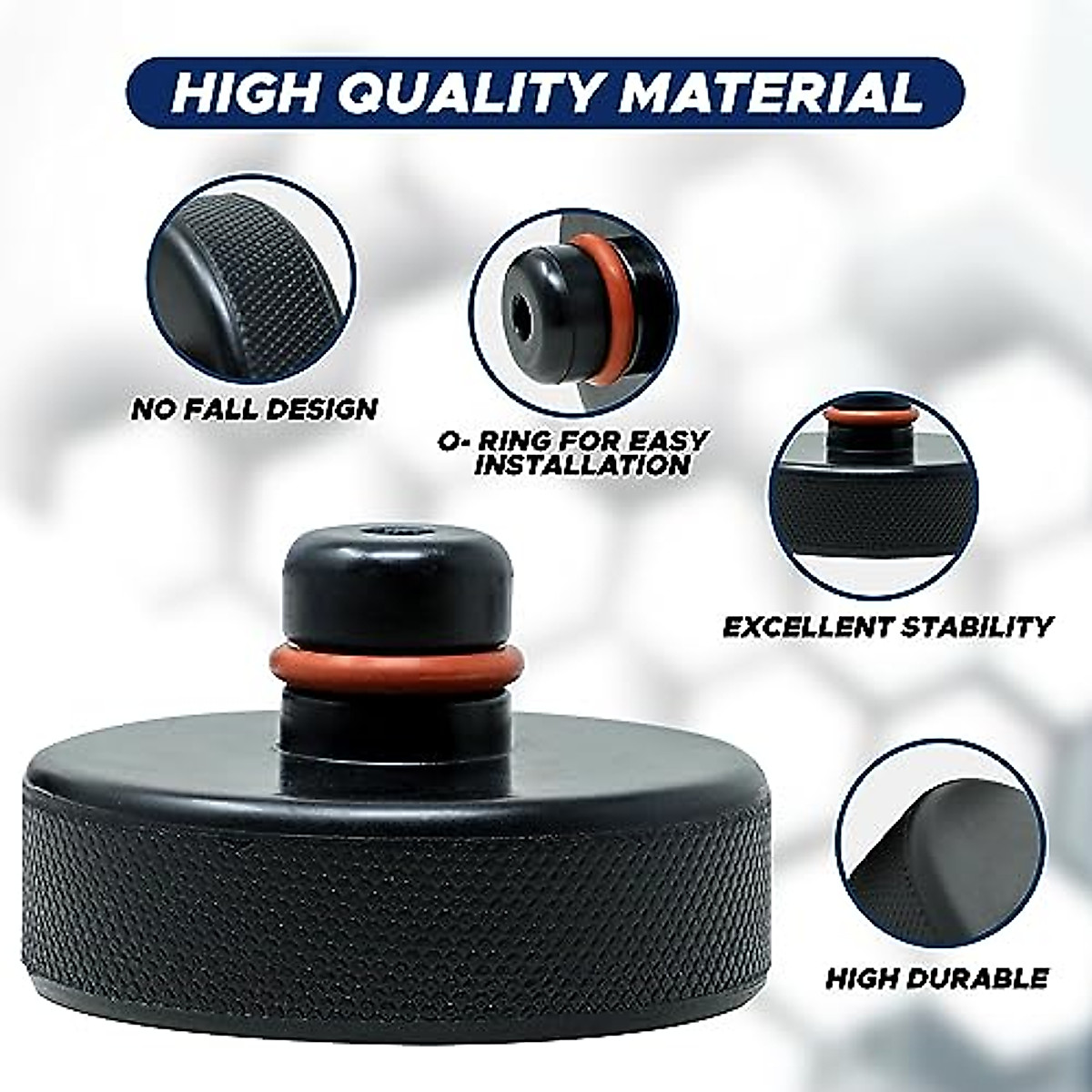 EcoNour Jack Pads Compatible for Tesla (Pack of 4) | Upgraded Lifting Pucks with Storage Case Accessories | Jack Pucks with Silicone Rubber Compatible for Tesla Model 3 Model Y/S/X, (2016 to 2023)