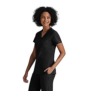 BARCO One 5105 4 Pkt V-Neck Princess Perforated Panel (Black, Medium)