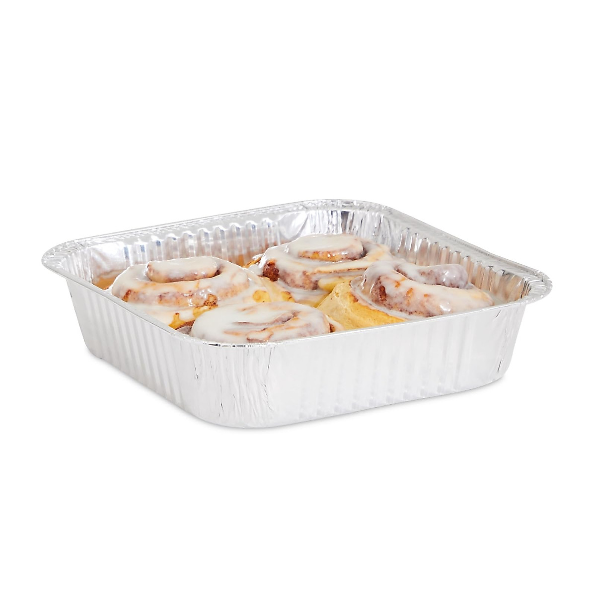 Stockroom Plus 50 Pack 8x8 Disposable Aluminum Foil Pans for Baking, Square Trays for Meal Prep