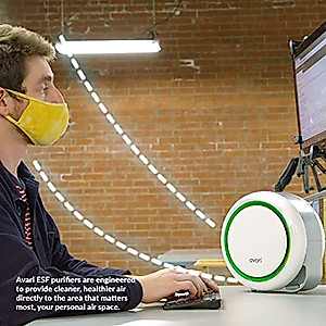 AVARI™ 525 Green Desktop Personal Air Purifier for Filtering Personal Breathing Zone. Ultra Quiet Electro-Static Filters to 0.1 Micron
