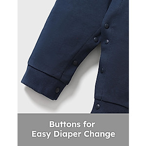 PATPAT Baby Newborn Infant Boys Gender Neutral Long Sleeve Button White Blue Bow Tie Romper Jumpsuit Outfits Clothes Newborn