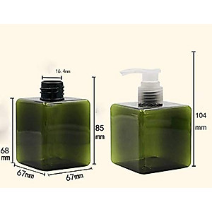 2Pcs 250ml/8.4oz Empty Plastic Foaming Pump Bottles Refillable Square Foam Soap Pump Dispenser Travel Toiletries Container for Shampoo Shower Gel Cosmetics Liquid Dispenser (Brown)