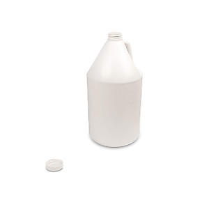 Empty HDPE Bottle, Jug Style, 1 gal, Plastic with Lid (White)