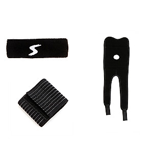 NICKSTON 1 Cotton Sport Stretchable Headband, 1 Striped Wrist Strap and 1 Elbow Brace Strap (ST3) for Recovery, Support, and Injury Protection - 3pcs Set