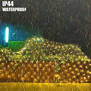 gresonic Net Mesh Lights,320 LEDs 8.2ft x 5.9ft Waterproof String Lights for Christmas Trees,Bushes,Holiday,Party,Outdoor Garden,Wedding Decorations(Warm White)