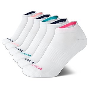 Nautica Women's Low Cut Cushioned Moisture Control Athletic Socks (6 Pack), Size 4-10, White