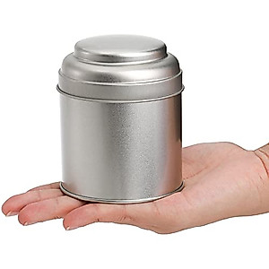 Lawei 6 Pack Tea Tins Canister with Airtight Double Lids, 8 OZ Round Tin Can Box, Small Kitchen Canisters Containers for Storage Tea, Coffee, Sugar, Loose Leaf, Candy, Herbs and Spices, Silver