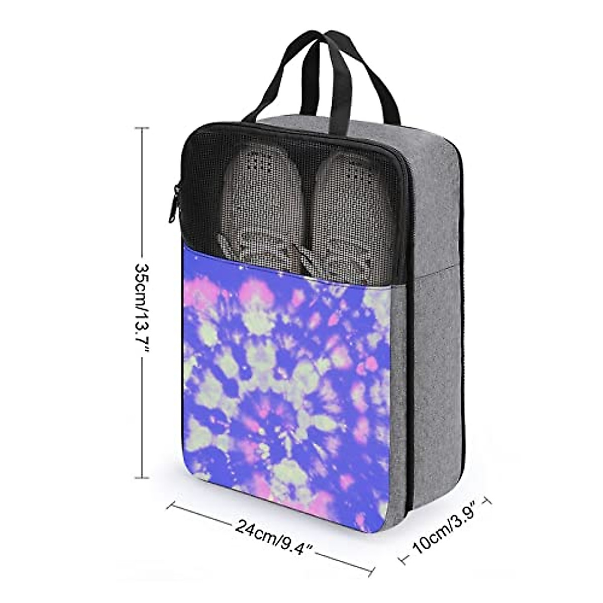 Frcavbin Tie Die Swirl Kaleidoscope Travel Shoe Bag Shoes Carrier with Handle and Zipper Foldable Shoe Puches Organizer for Home storage School starts