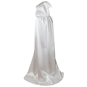 VGLOOK Unisex Hooded Halloween Christmas Cloak Costumes Party Cape White
