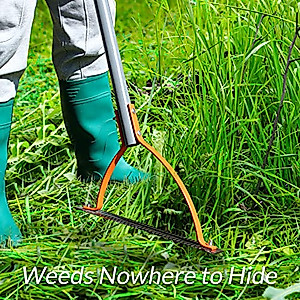 Walensee Weed Grass Cutter with Serrated Double-edged Sharp Blade Manual Grass Whip with 30 Inch Steel Handle Cut Overgrown Weeds Cutting Hand Tool Steel Sod Cutter for Garden, Yard, Field and Ditches