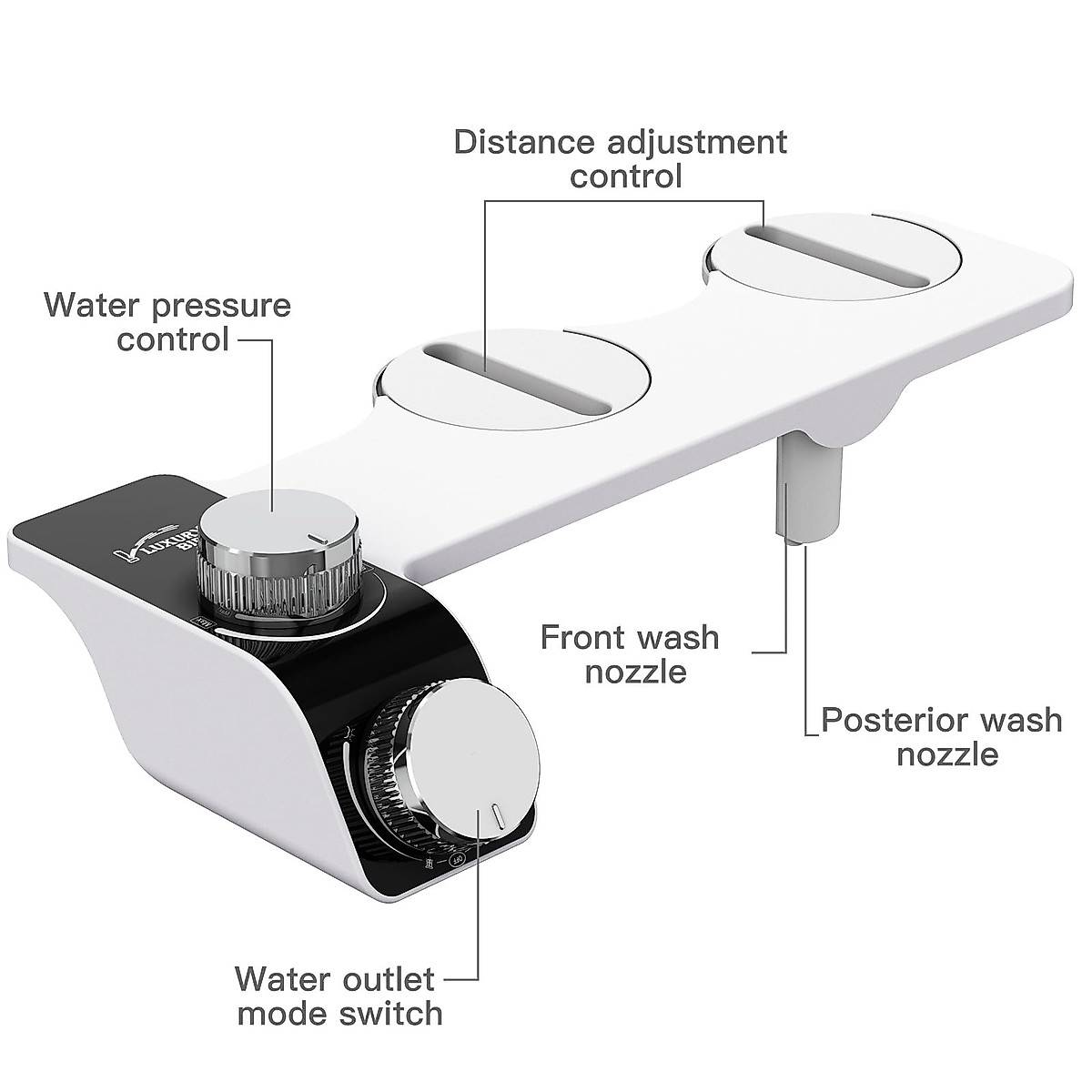 Uneeruiqy Bidet Attachment for Toilet Non-Electric Cold Water Bidet Toilet Seat Attachment Fresh Water Spray with Parts Tools for Deep Cleaning