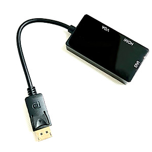 Multi-Function Displayport Dp to HDMI/DVI/VGA Male to Female 3-in-1 Adapter Converter Cable Enterprises LLC