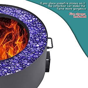 TITIMO Smokeless Fire Pit Outdoor 27 Inch Metal Steel Stove Bonfire Large Wood Burning Firepit Smokeless with Waterproof Cover, Poker, Roasting Sticks for Outside Backyard Patio Deck Camp