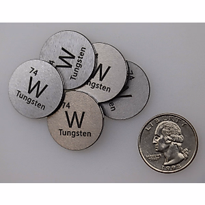 Tungsten (W) 24.26mm Metal Disc 99.95% Pure for Collection or Experiments