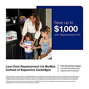 Epson EcoTank ET-3830 Wireless Color All-in-One Cartridge-Free Supertank Printer with Scan, Copy, Auto 2-sided Printing and Ethernet (Renewed),White