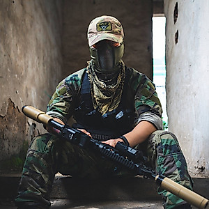 OneTigris Balaclava Mesh Mask, Ninja Tactical Mask with Full Face Protection for Outdoor (Olive)