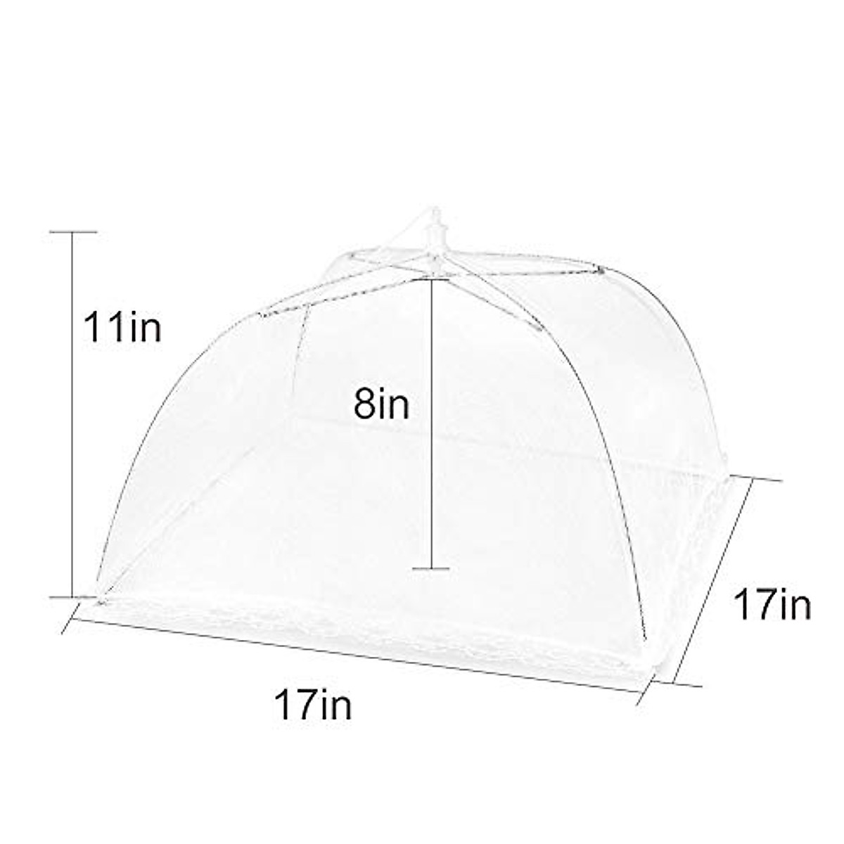 (6 Pack) Omont Pop-Up Food Cover Tents, 17 Inch X17 Inch Food Mesh Cover, Reusable and Collapsible Outdoor Picnic Food Cover Net,Suit for Parties Picnics,BBQs