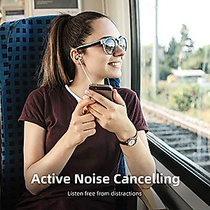 Neckband Headphones Bluetooth Wireless In-Ear Active Noise Cancelling Headphones ANC Headphones With Mic and Volume Control, Hi-Fi Stereo Waterproof Neckband Earbuds for Home Office, Video Conference