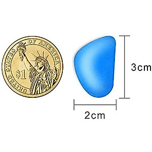 2O2OUP Glow in The Dark Garden Pebbles Stones Rocks for Yard and Walkways Decor, DIY Decorative Luminous Stones in Blue (100 PCS)