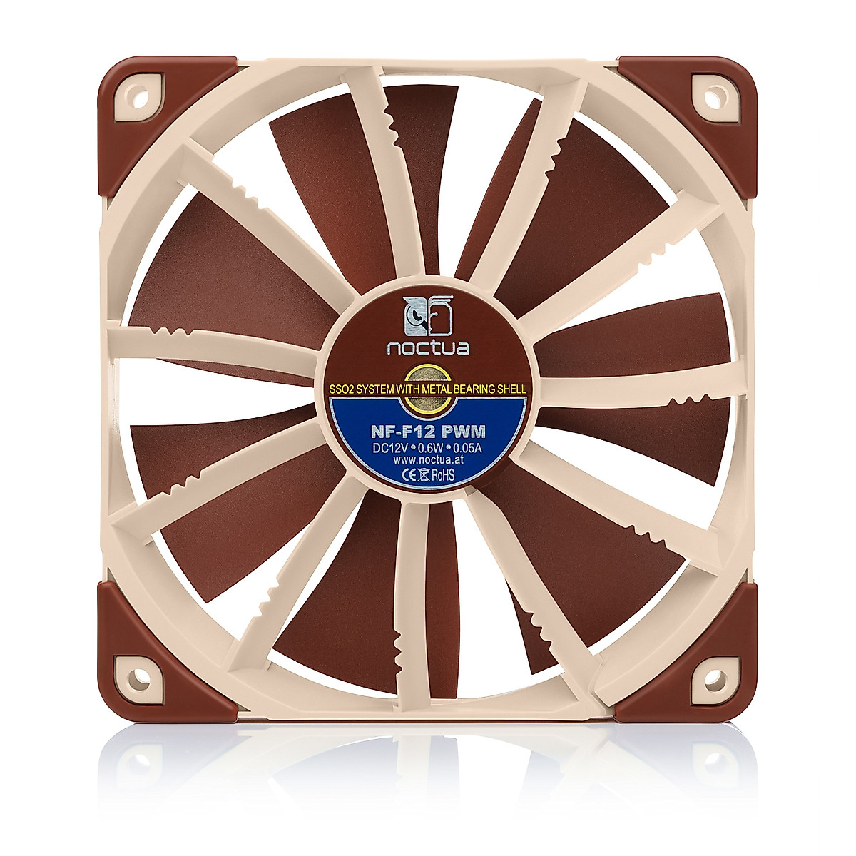 Noctua NF-F12 PWM, Premium Quiet Fan, 4-Pin (120mm, Brown)