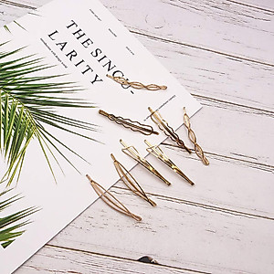 Messen Hair Pins Set Geometric Hair Clips Metal Hairpin Minimalist Hair Styling Jewelry Hair Clamps Accessories Barrettes Gold Bobby Pin for Girl Women (8 Pieces,Style 7)